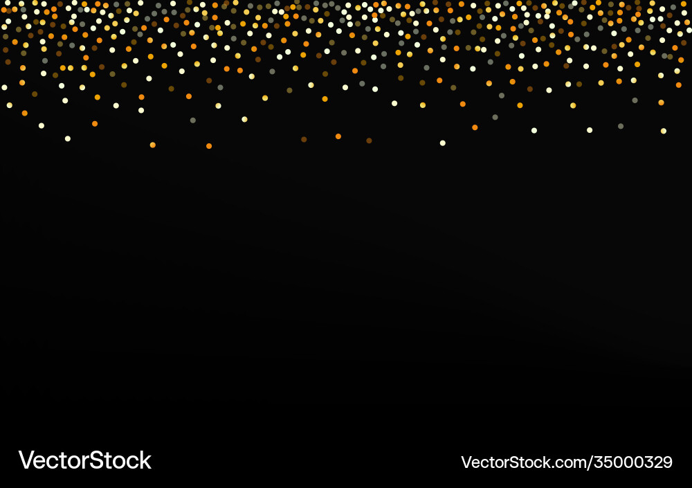 Gold confetti modern black background paper glow Vector Image