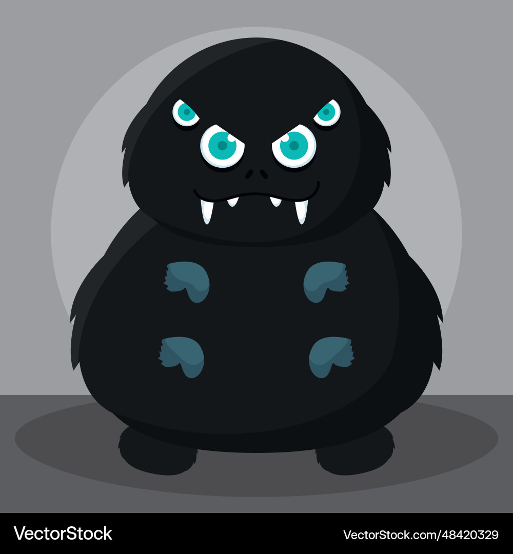 Isolated colored cute happy monster character Vector Image