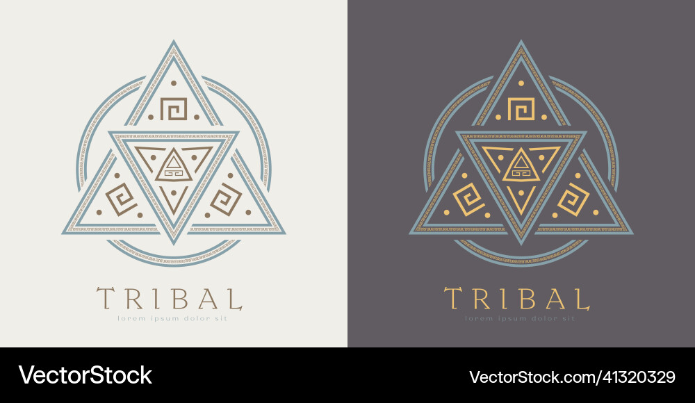 Tribal elements ethnic shapes symbols design Vector Image
