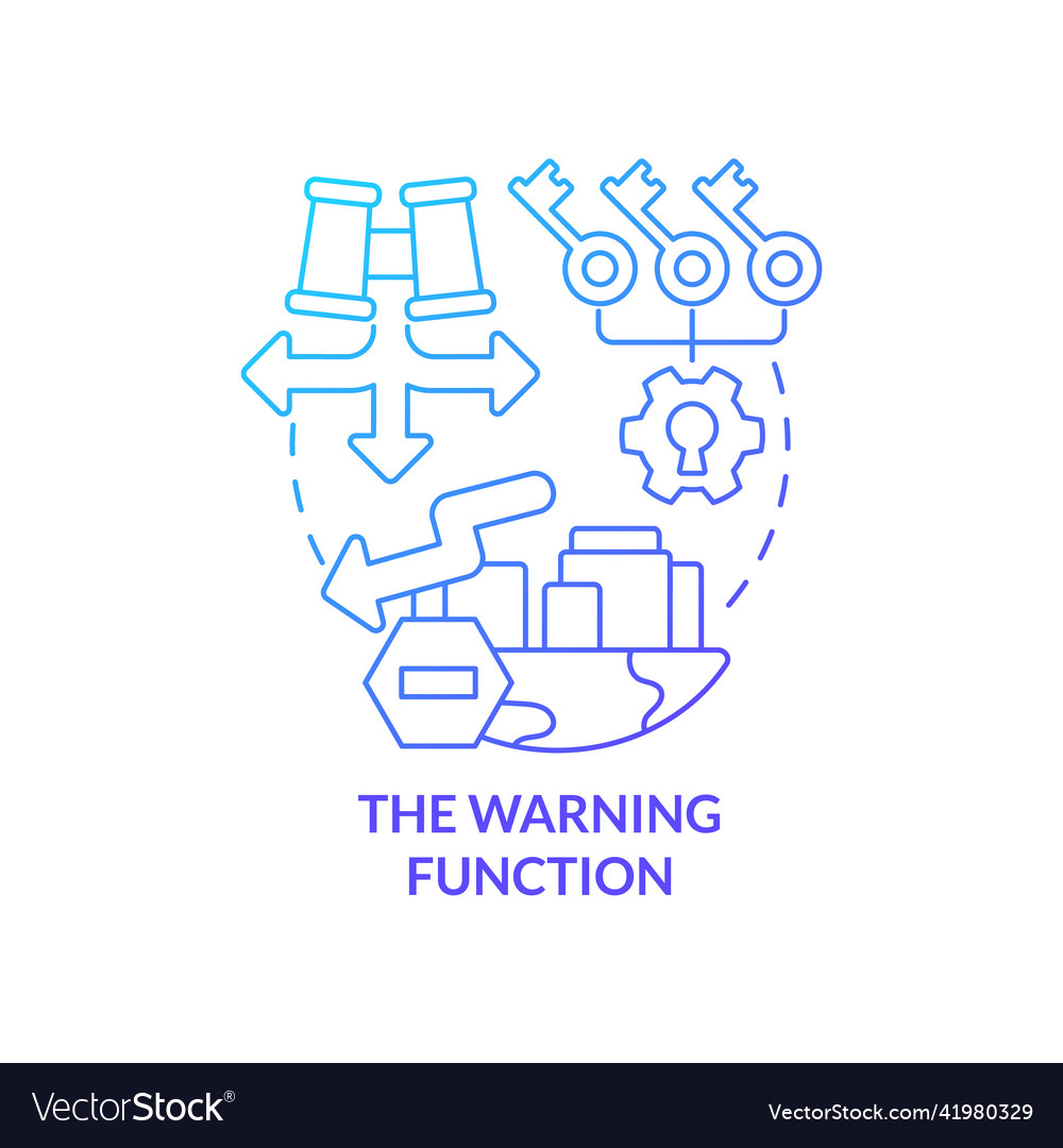 Warning function blue gradient concept icon Vector Image Warning function blue gradient concept icon Vector Image