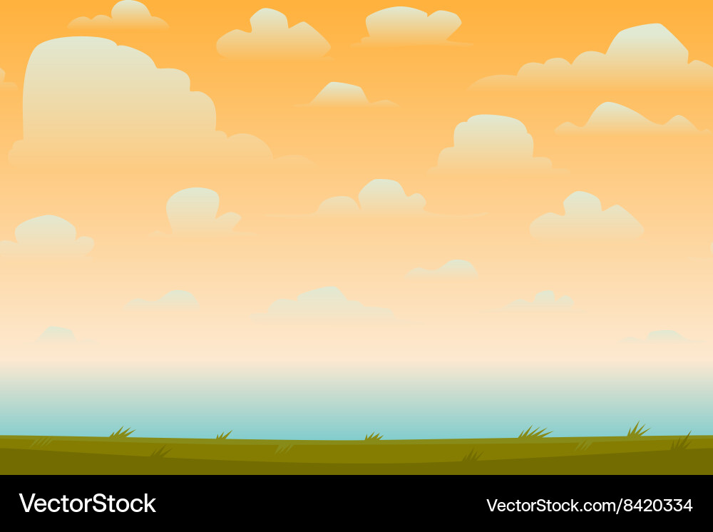 Cartoon nature seamless horizontal landscape Vector Image