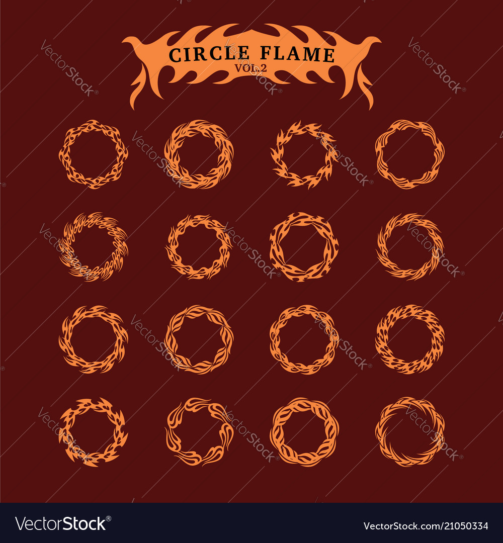 Circle decorative flame collection set Royalty Free Vector Circle decorative flame collection set Royalty Free Vector