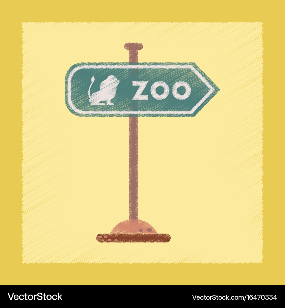 Flat shading style icon zoo sign Royalty Free Vector Image