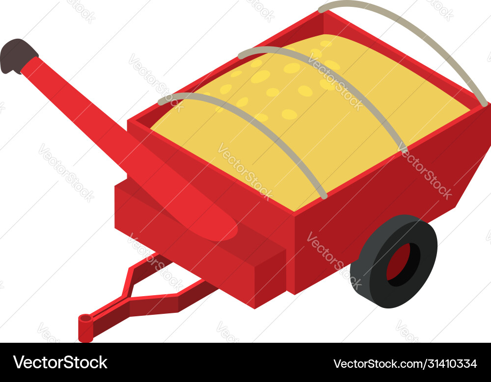 Harvest grain trailer icon isometric style Vector Image