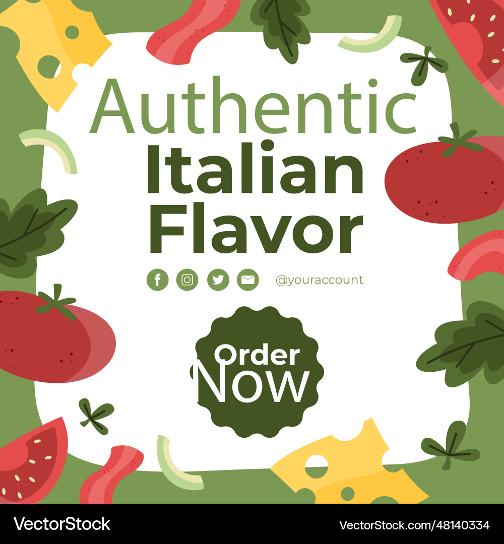 Italian restaurant posts template Royalty Free Vector Image