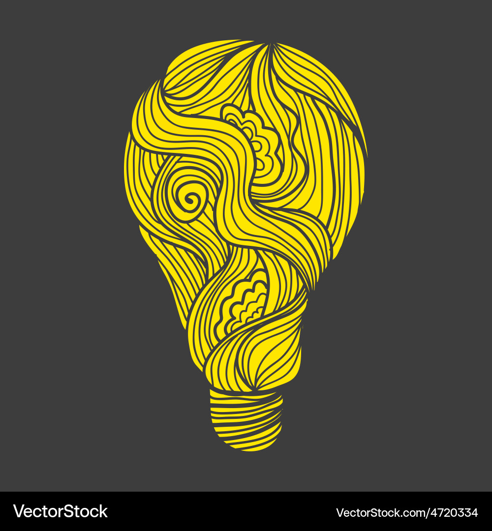 Lightbulb hand-drawn doodles Royalty Free Vector Image