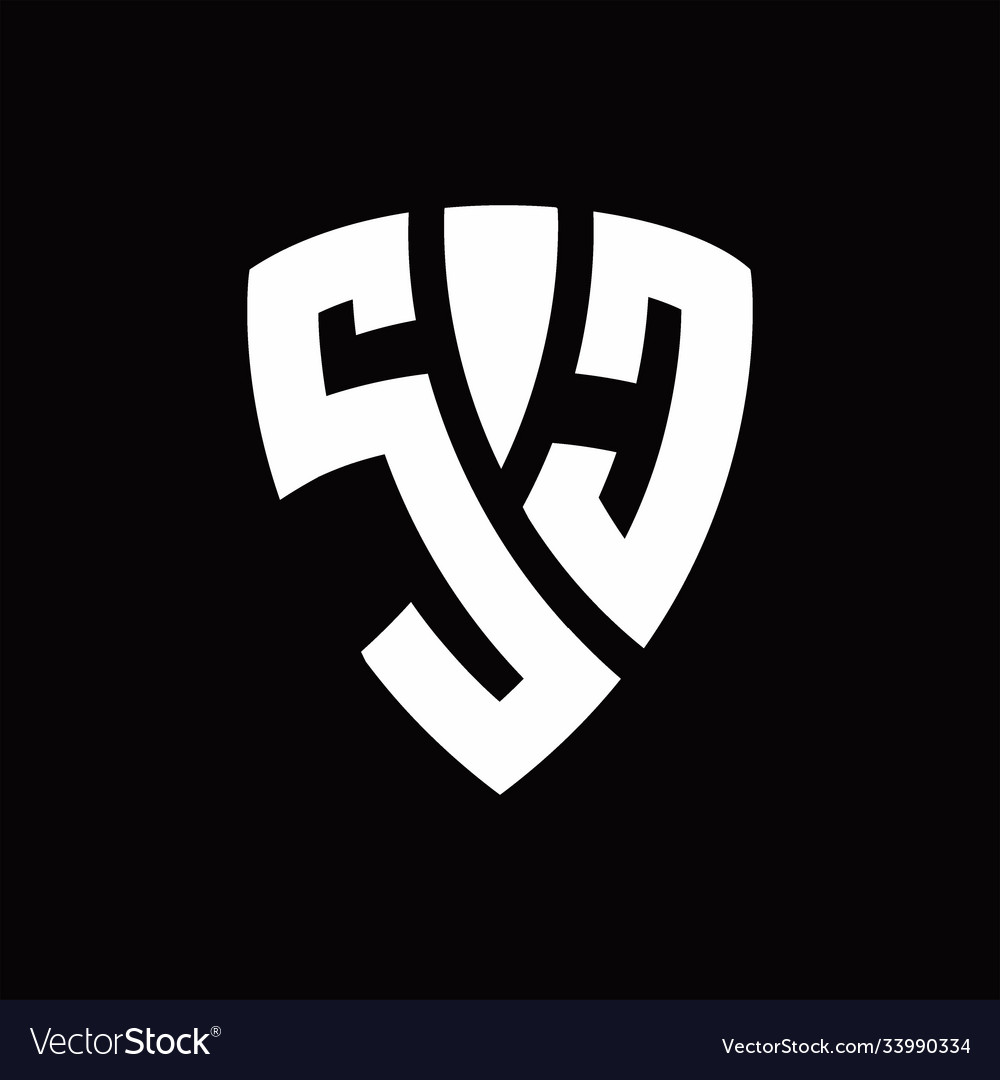 Sc logo monogram with shield elements shape Vector Image