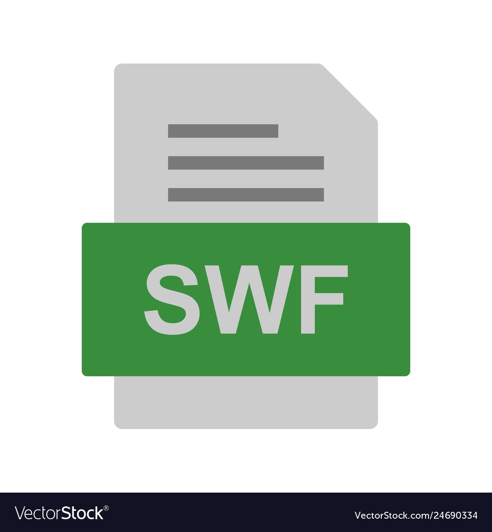 Swf file document icon Royalty Free Vector Image