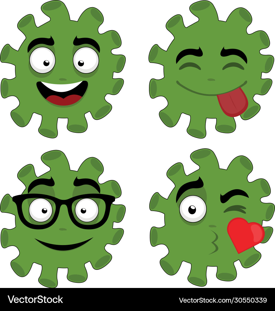 Coronavirus emoticons Royalty Free Vector Image