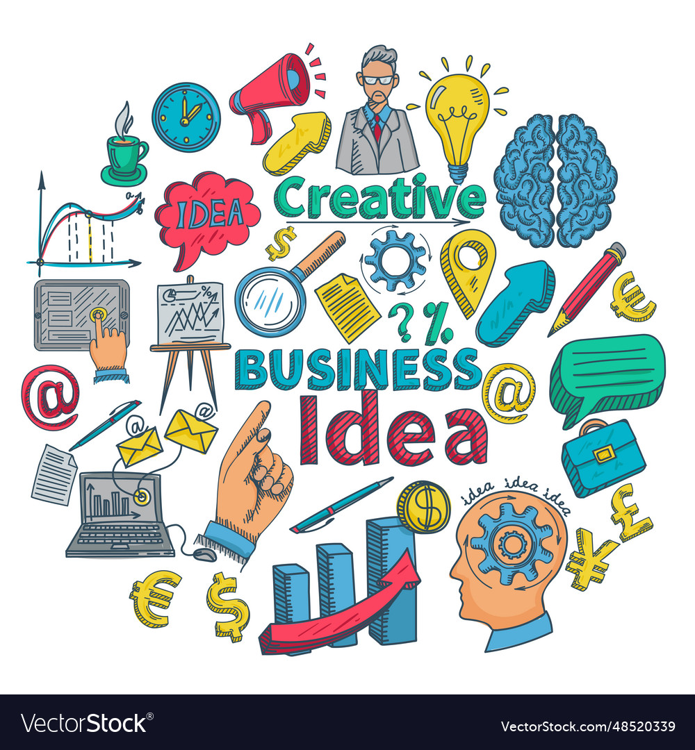 Creative icon doodle Royalty Free Vector Image