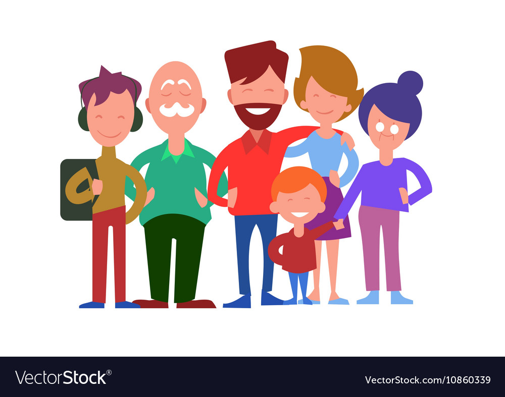 Family generations concept in flat design Vector Image Family generations concept in flat design Vector Image