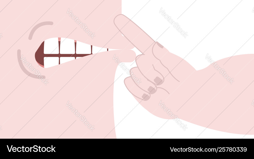 Finger at mouth silence is with hush Royalty Free Vector