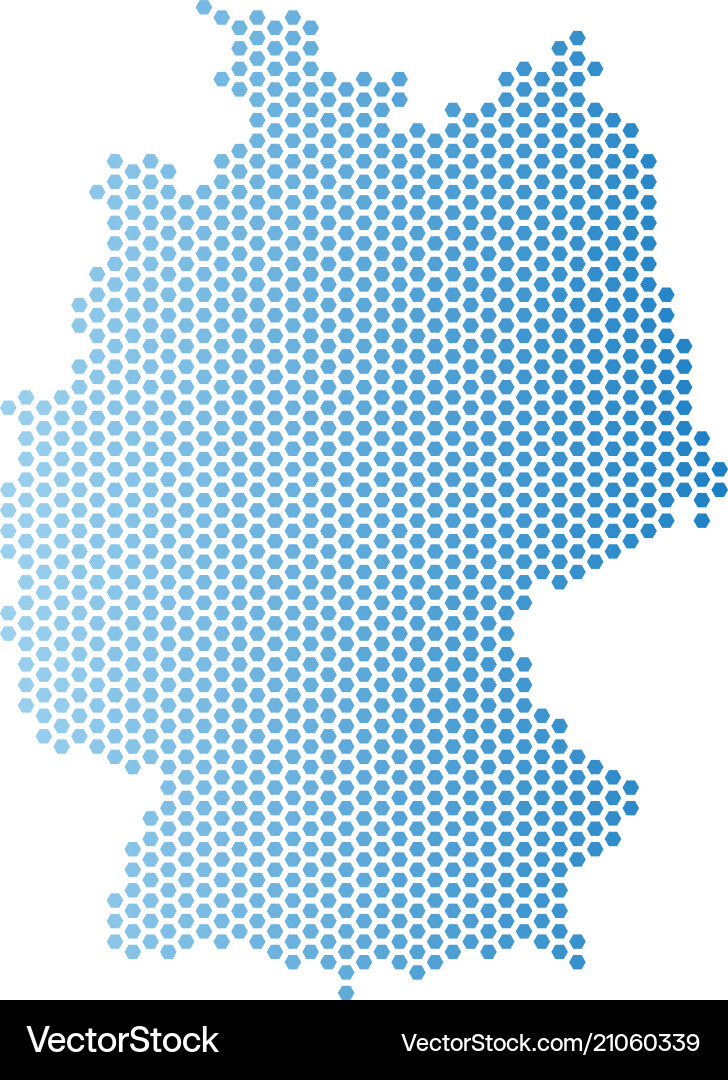 Germany map hex tile scheme Royalty Free Vector Image