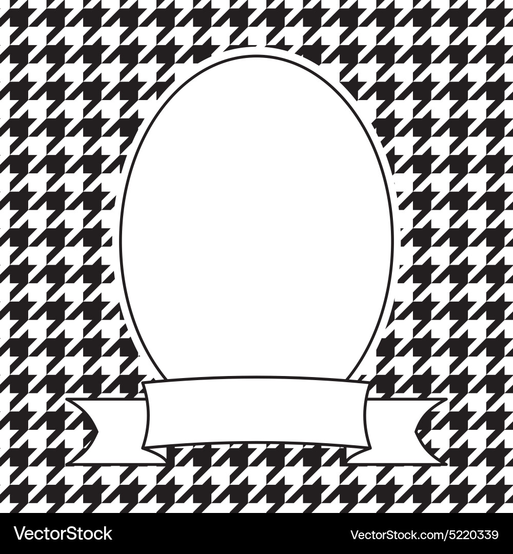 Hand drawn frame on houndstooth black and white Vector Image