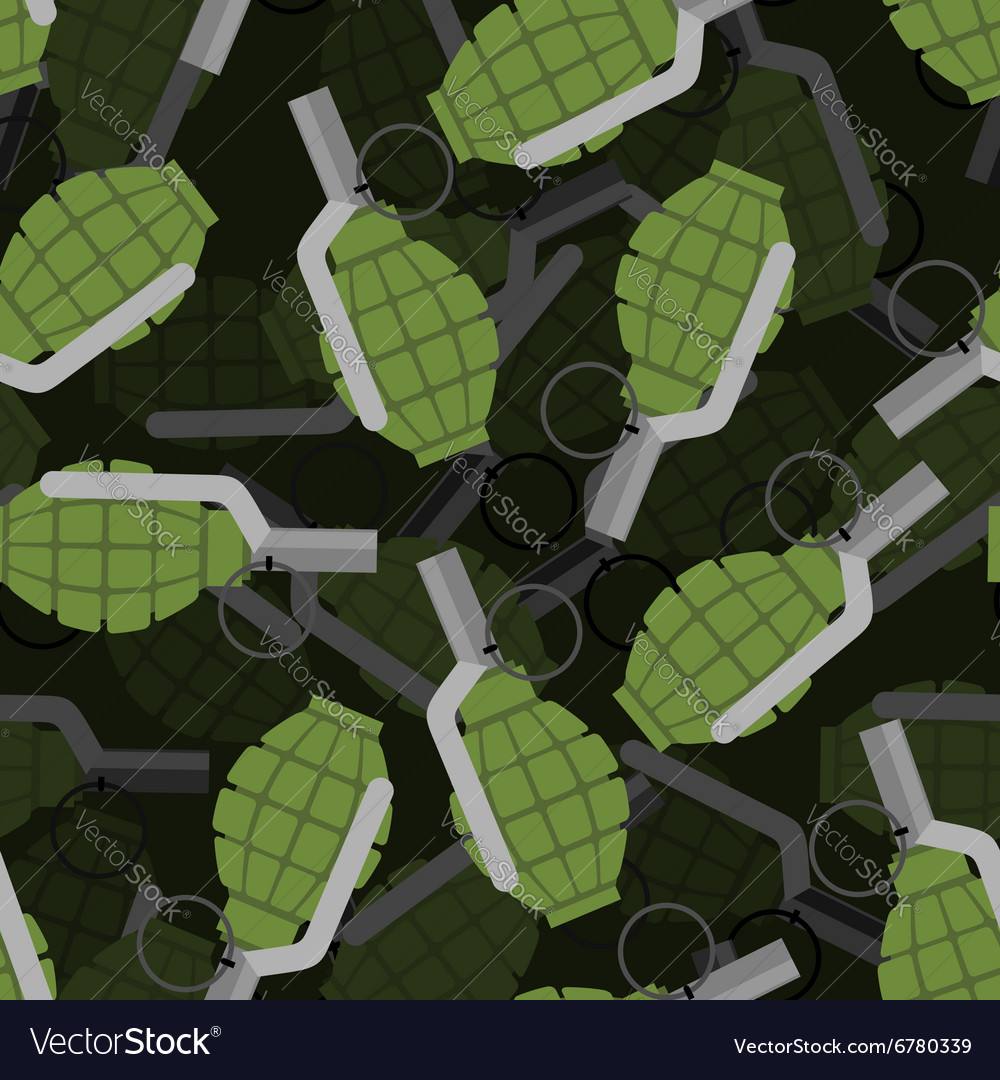 Hand grenade 3d seamless pattern bomb explosive Vector Image