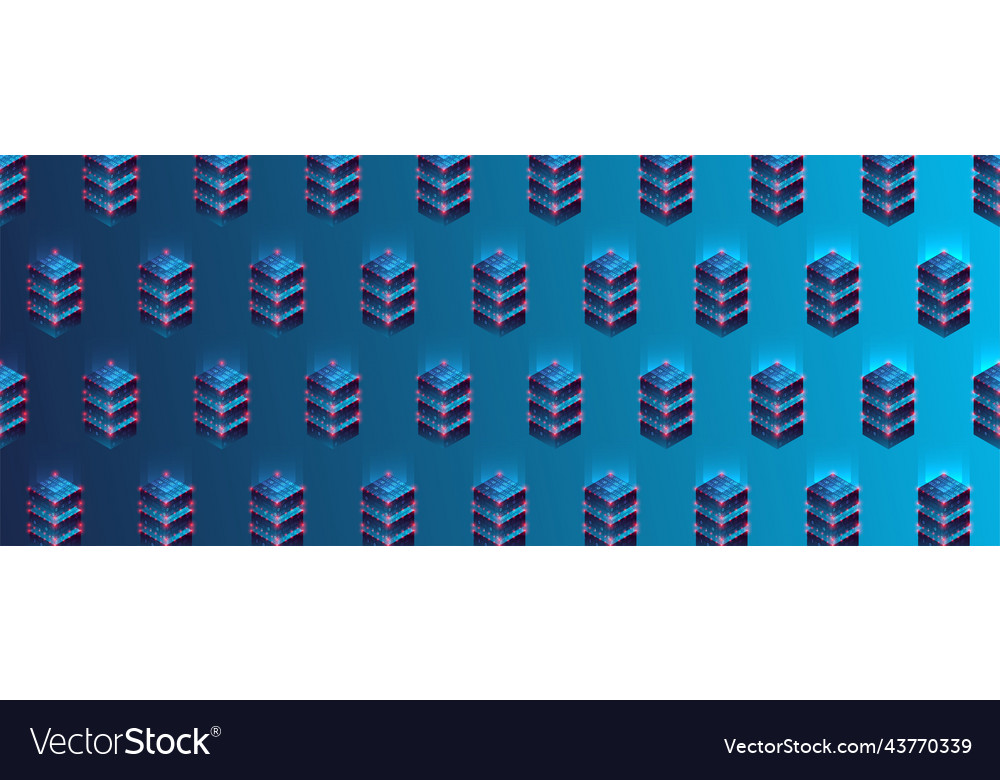 Isometric technology towers simple pattern Vector Image