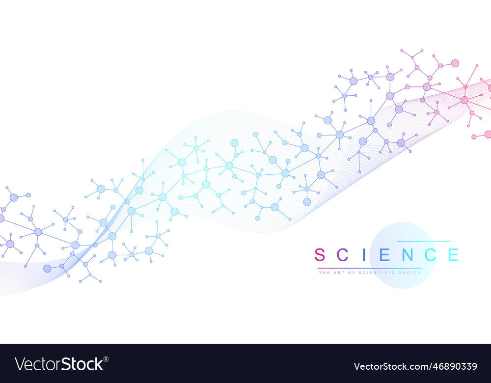 Molecular abstract structure background Royalty Free Vector