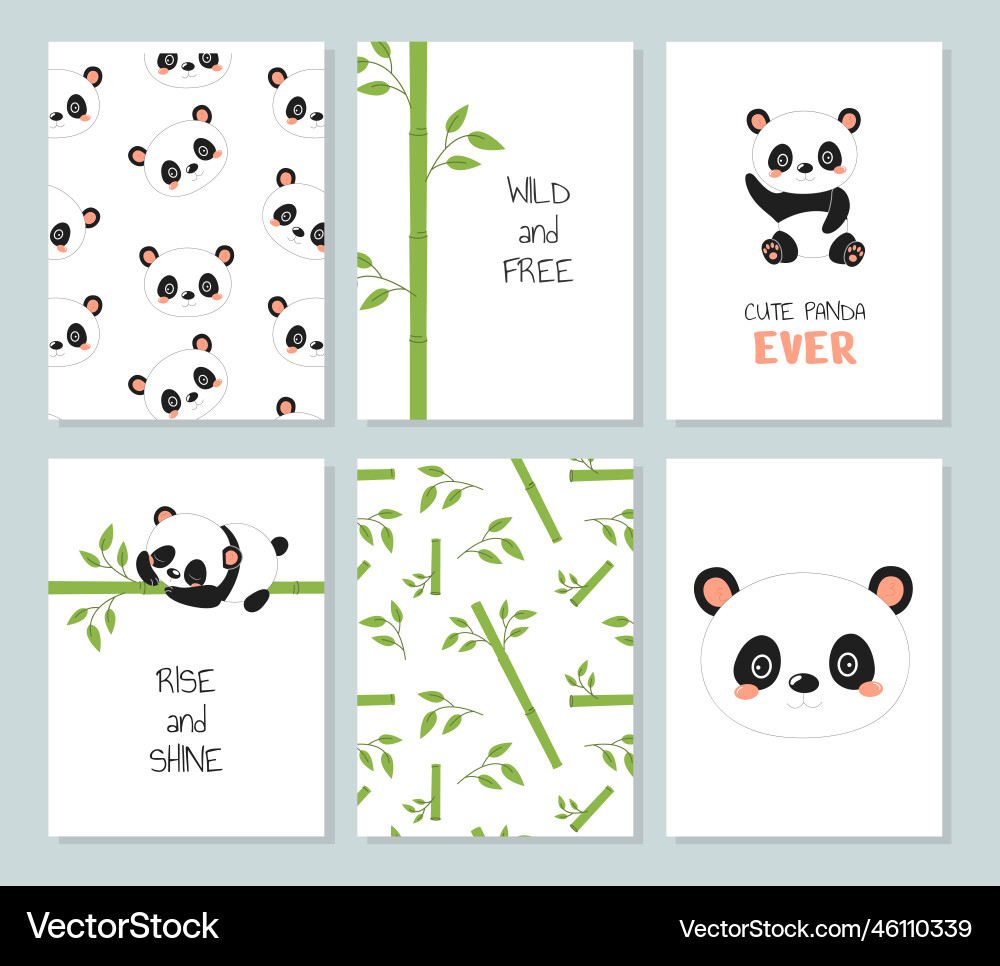 Panda banner set Royalty Free Vector Image - VectorStock