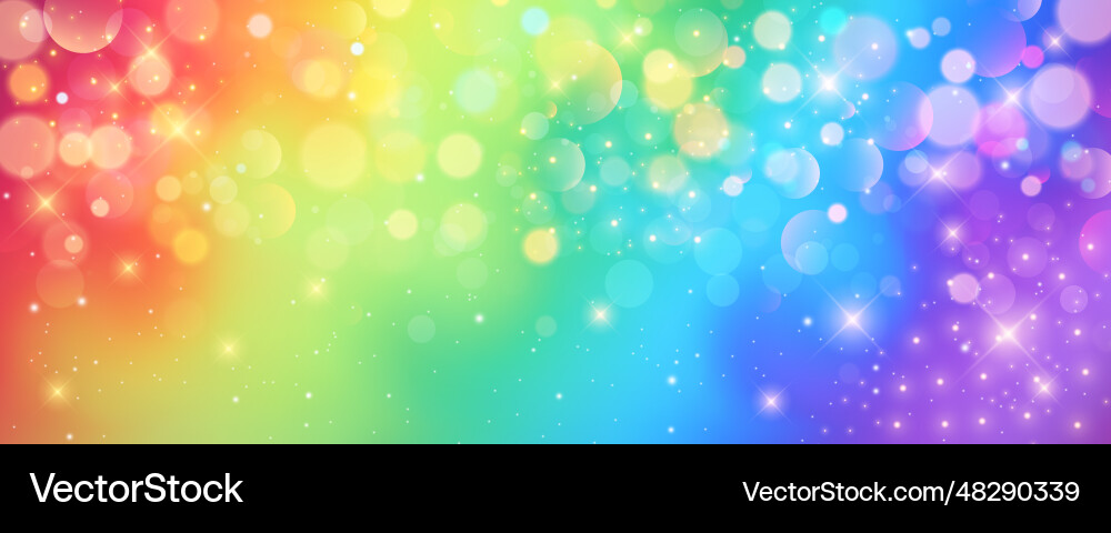 Rainbow unicorn pastel background with glitter Vector Image