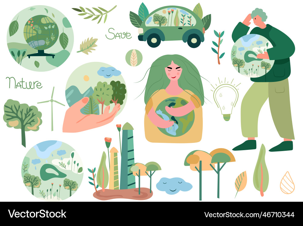 Climate awareness earth protection image Vector Image