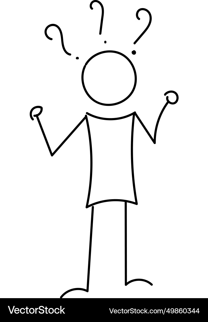 Funny stickman hand drawn style for print Vector Image
