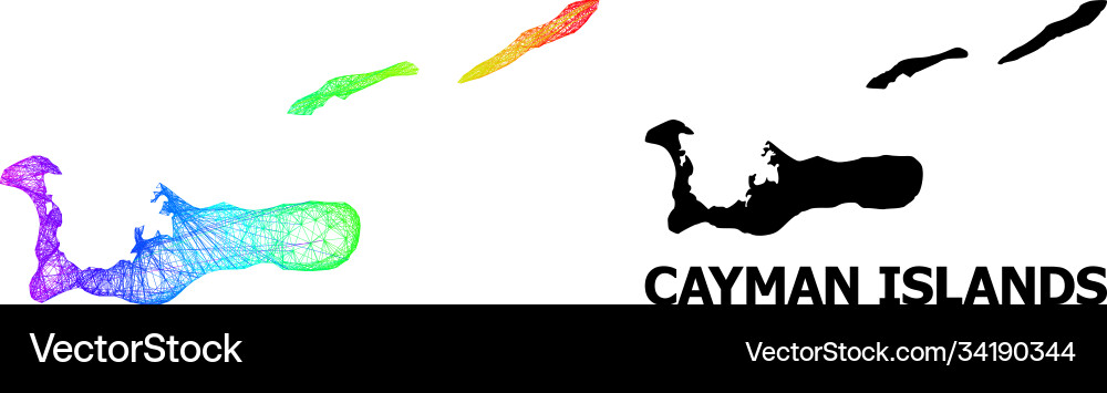 Linear map cayman islands with rainbow colored Vector Image