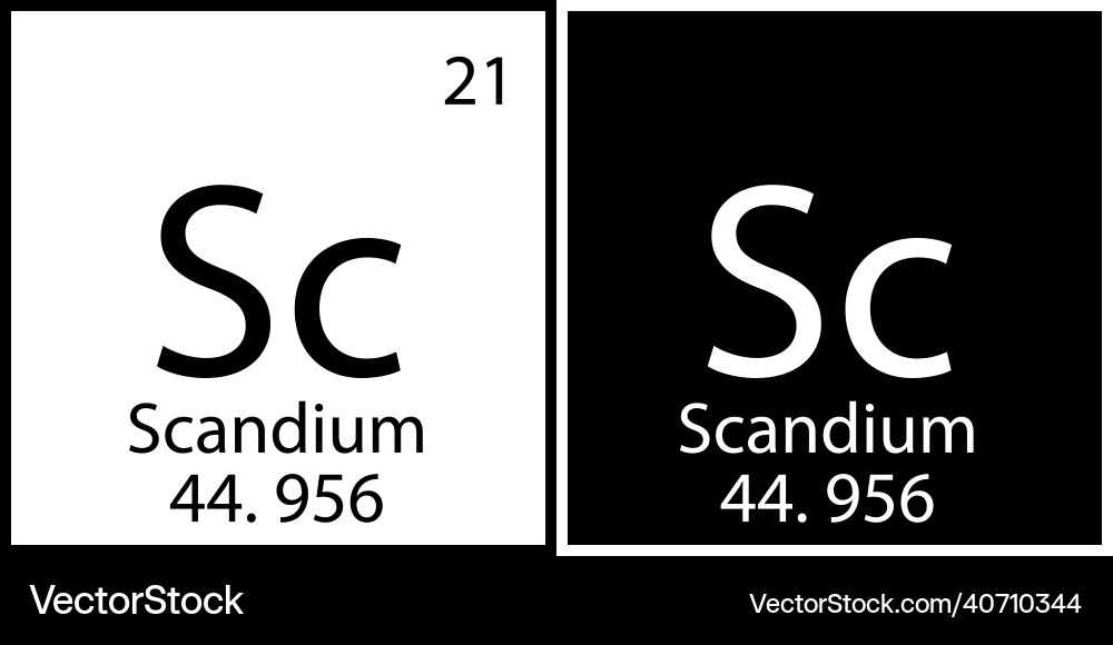 Scandium chemical sign science structure Vector Image