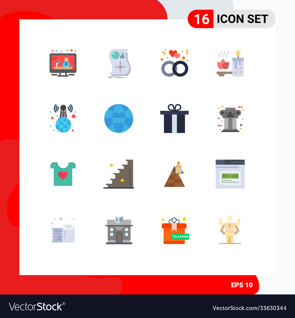 Stock icon pack 16 line signs and symbols Vector Image