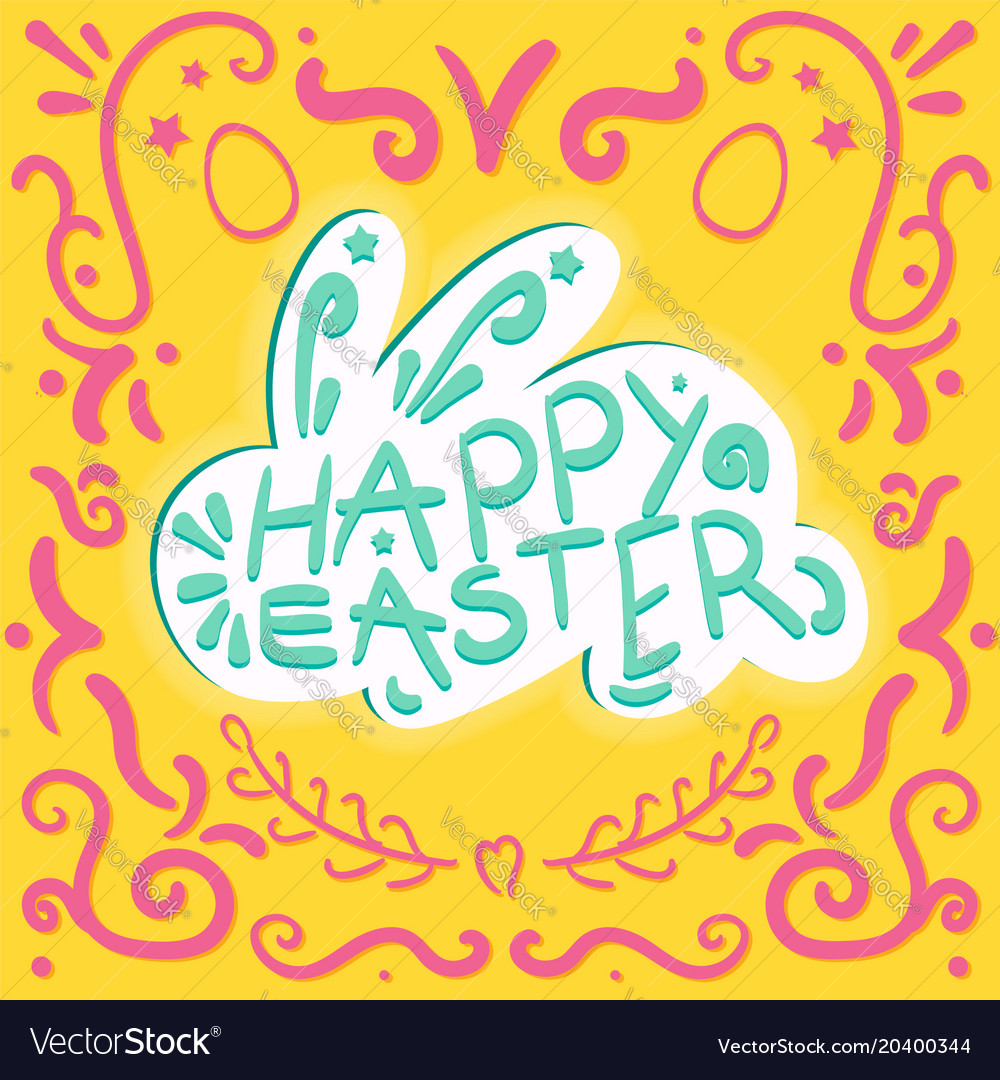 Vintage Happy Easter Lettering Royalty Free Vector Image