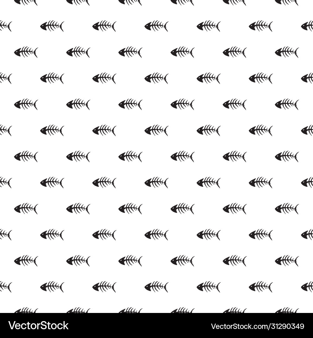 Fish bones seamless pattern skeleton doodle Vector Image