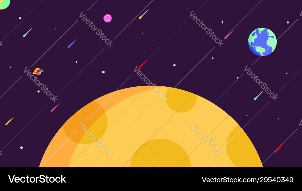 Flat outer space background Royalty Free Vector Image
