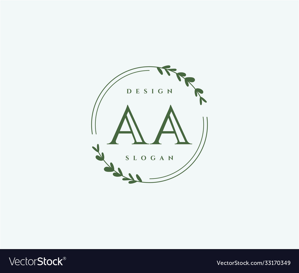 Initial aa beauty monogram and elegant logo design Initial aa beauty monogram and elegant logo design