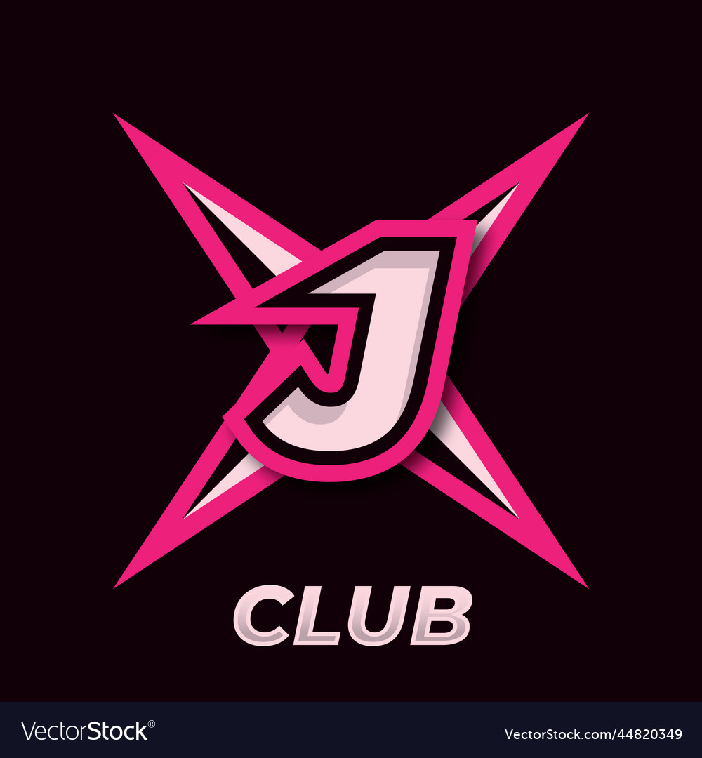 Initial j simple esport logo design element gamer Vector Image Initial j simple esport logo design element gamer Vector Image