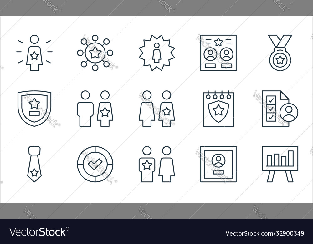 Leadership line icons linear set quality line set Vector Image