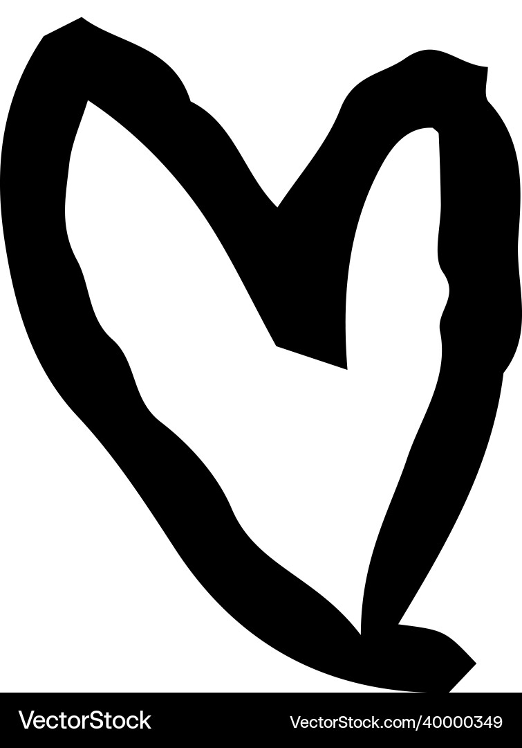 Monochrome heart graffiti drawn by a child Vector Image