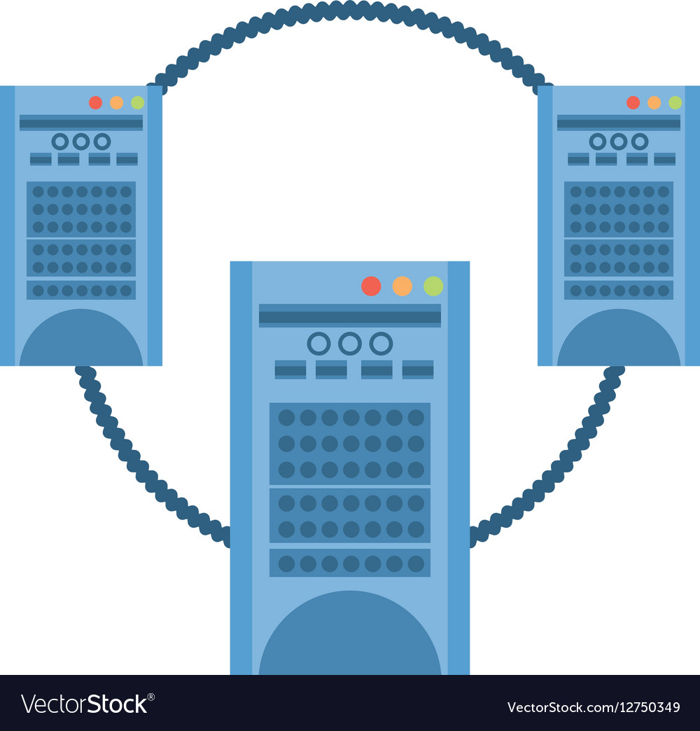 Tower computer hardware technology Royalty Free Vector Image