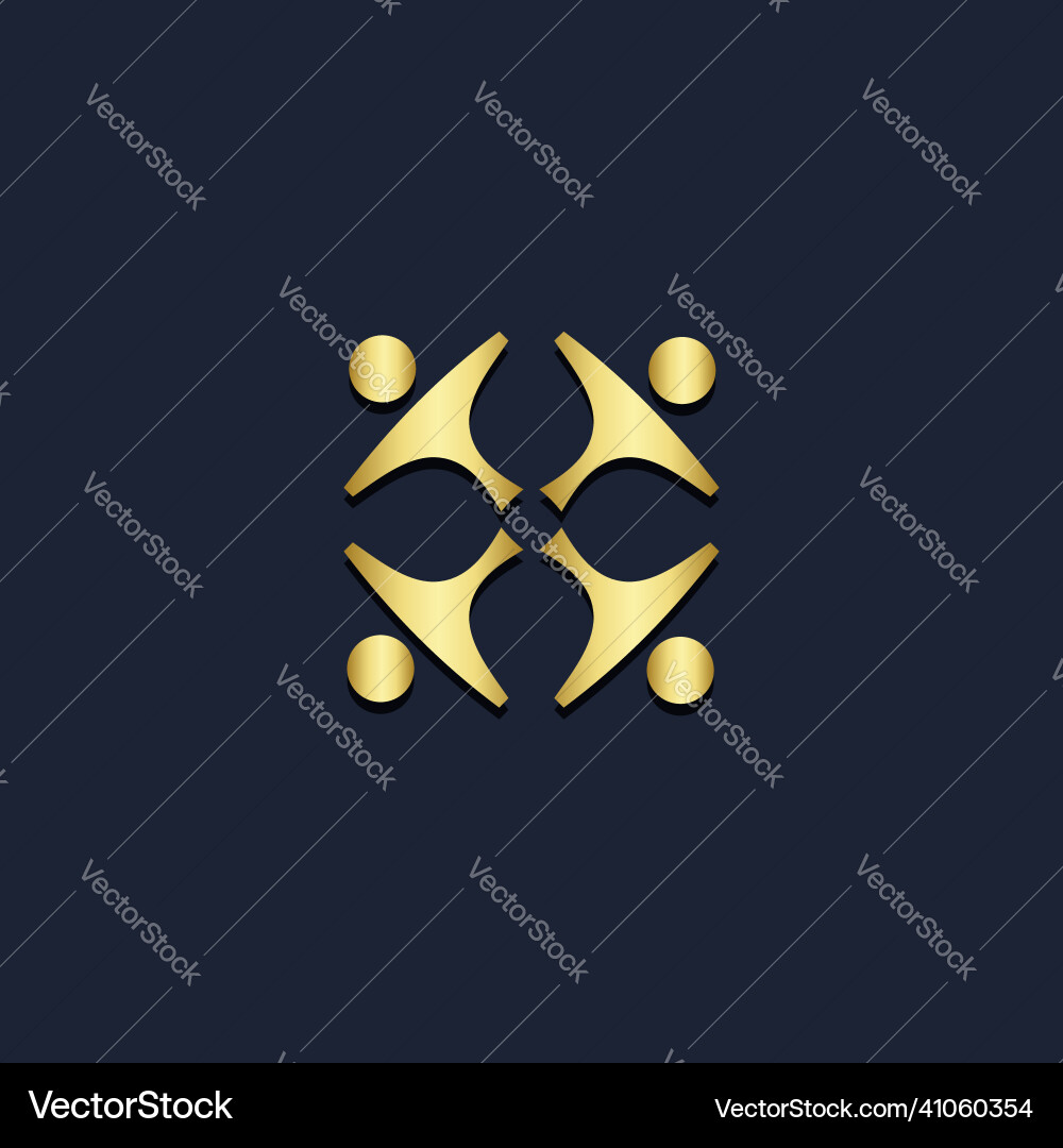 Group circle abstract gold logo Royalty Free Vector Image