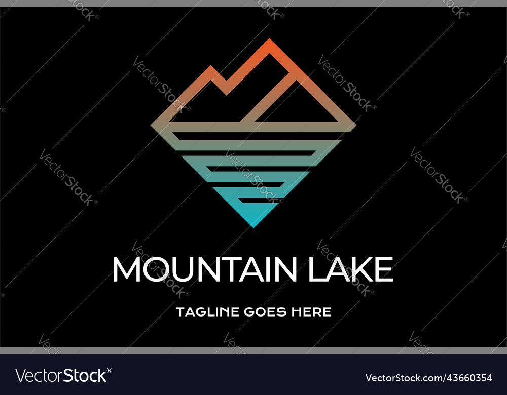 Simple minimalist geometric mountain lake river Vector Image Simple minimalist geometric mountain lake river Vector Image