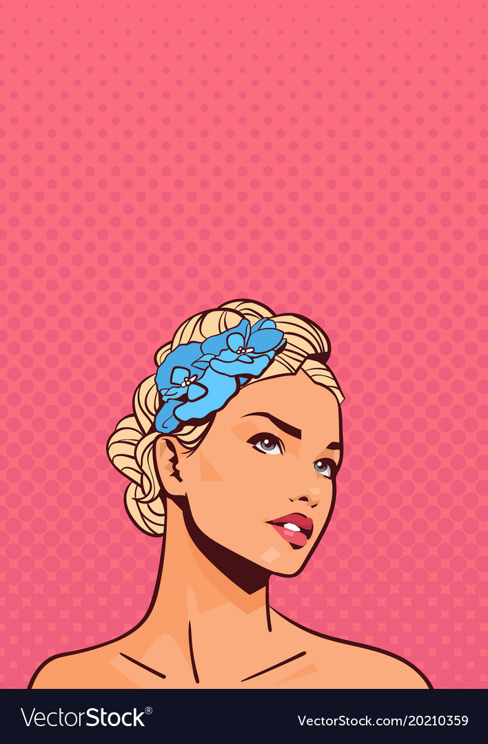 Attractive Sensual Girl Looking Up Elegant Vector Image