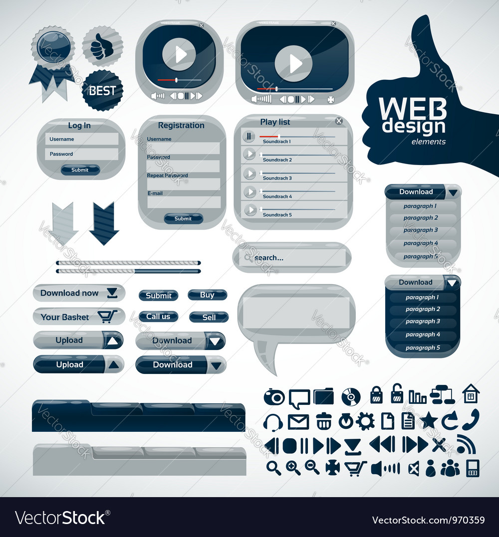 Elements for web design Royalty Free Vector Image