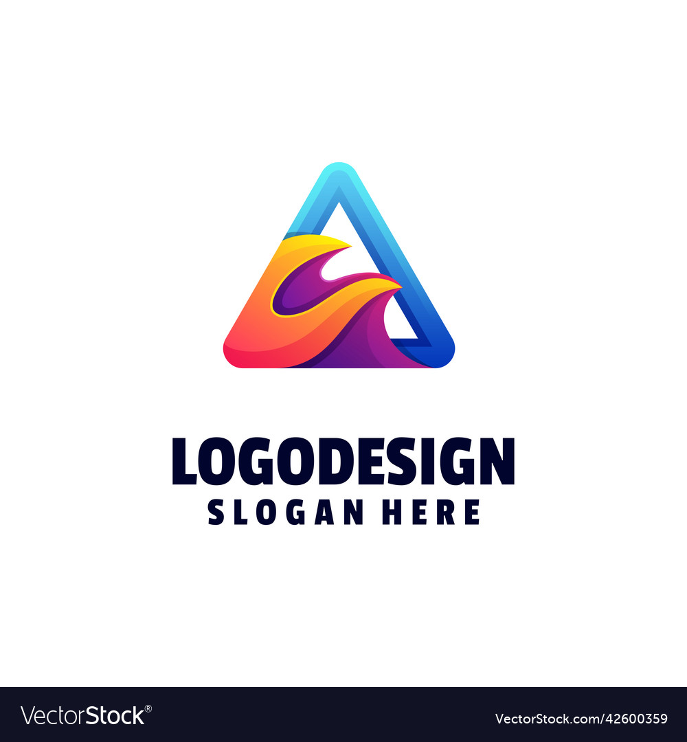 Logo triangle waves gradient Royalty Free Vector Image