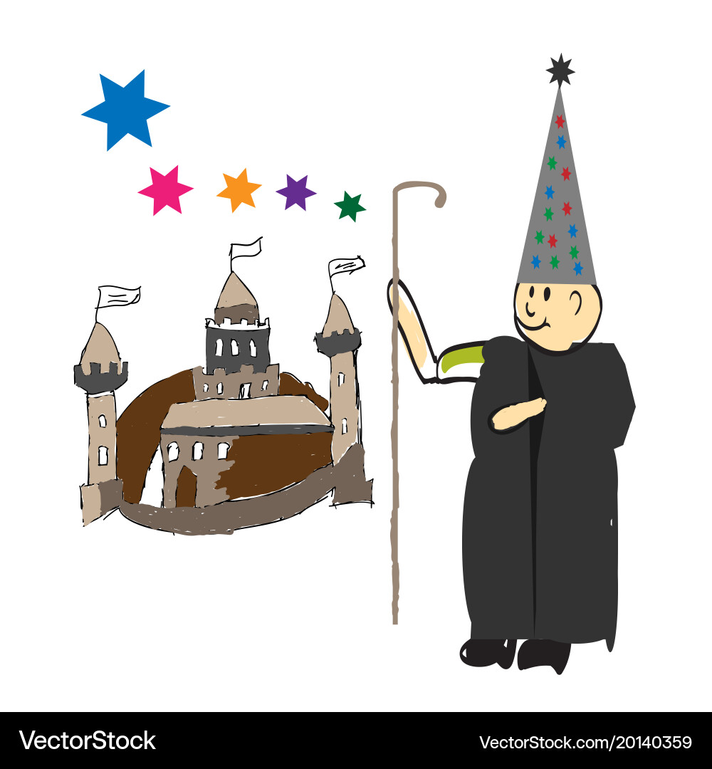 Magician learns magic Royalty Free Vector Image