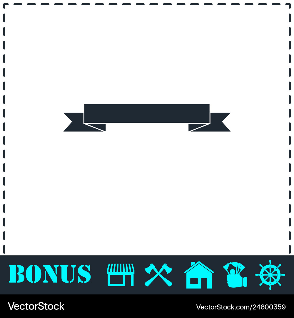 Ribbon icon flat Royalty Free Vector Image - VectorStock