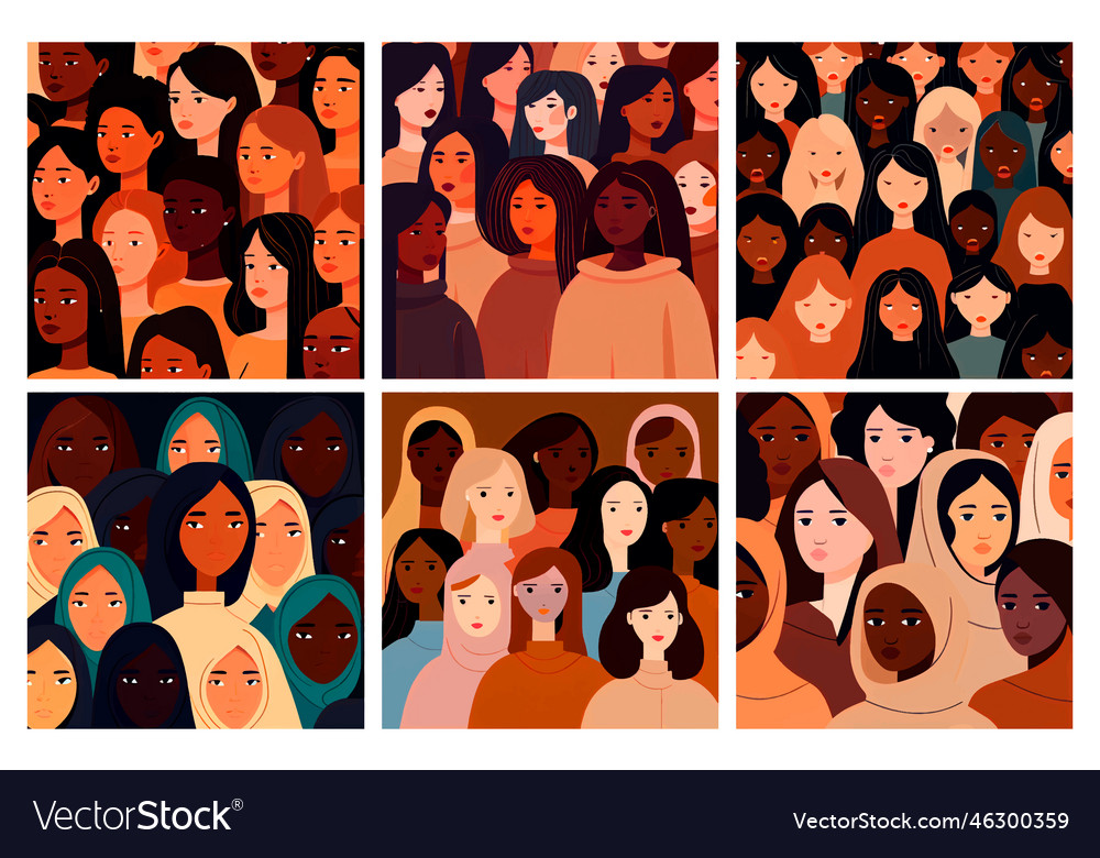 Set Of Multi Ethnic Women Royalty Free Vector Image