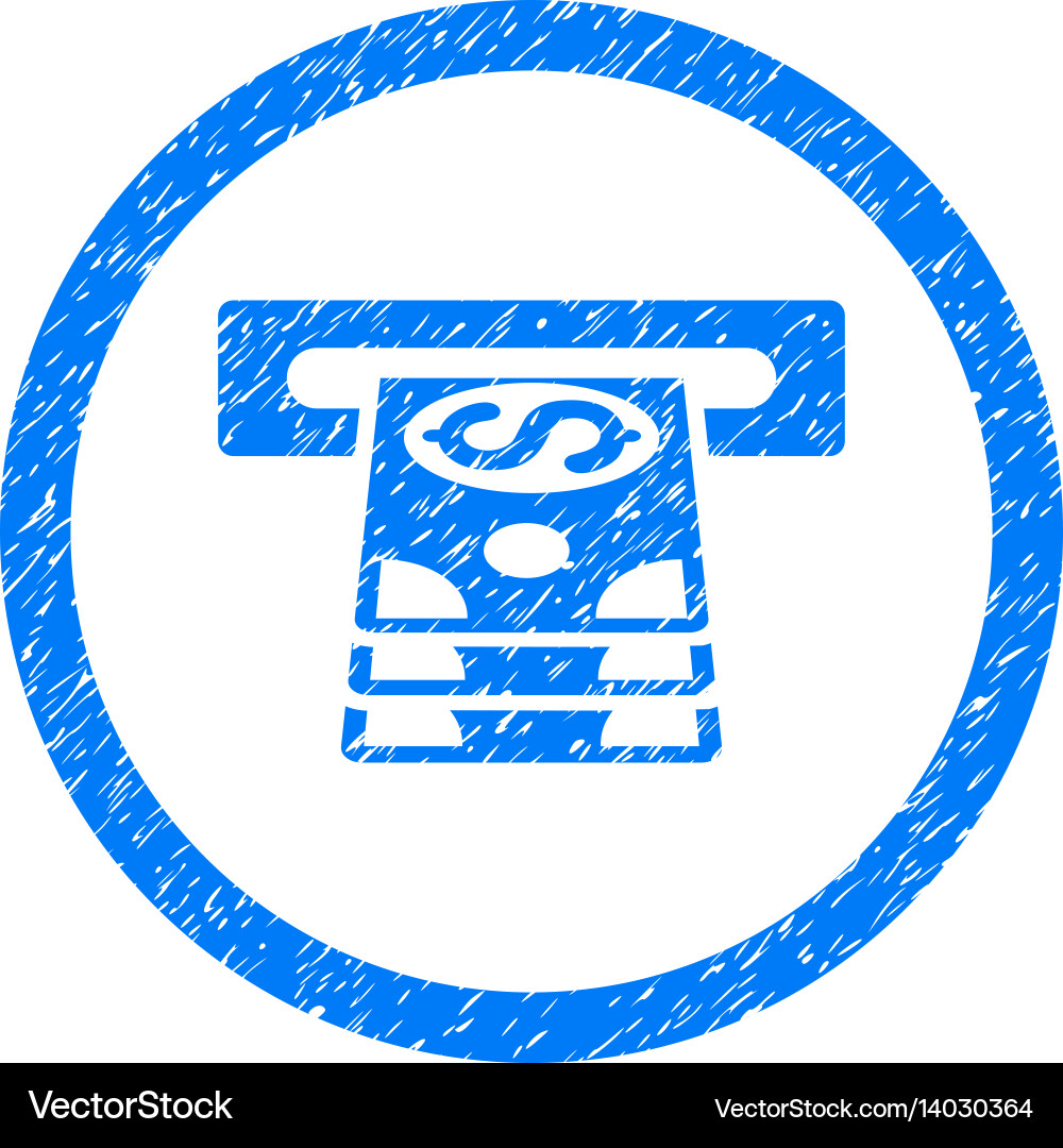 Bank cashpoint rounded grainy icon Royalty Free Vector Image