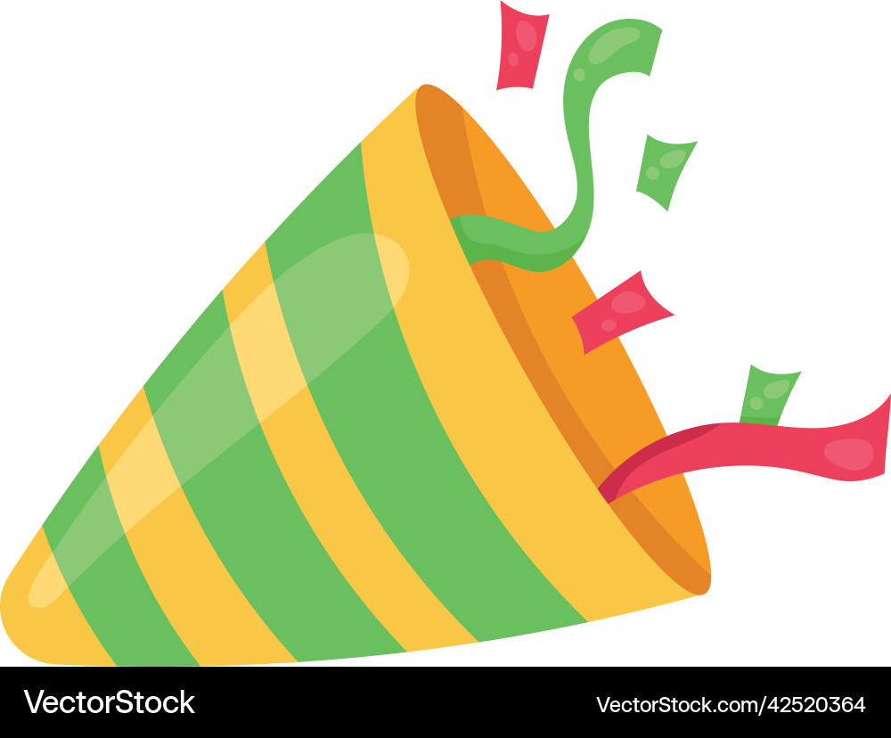 Cornet with confetti Royalty Free Vector Image