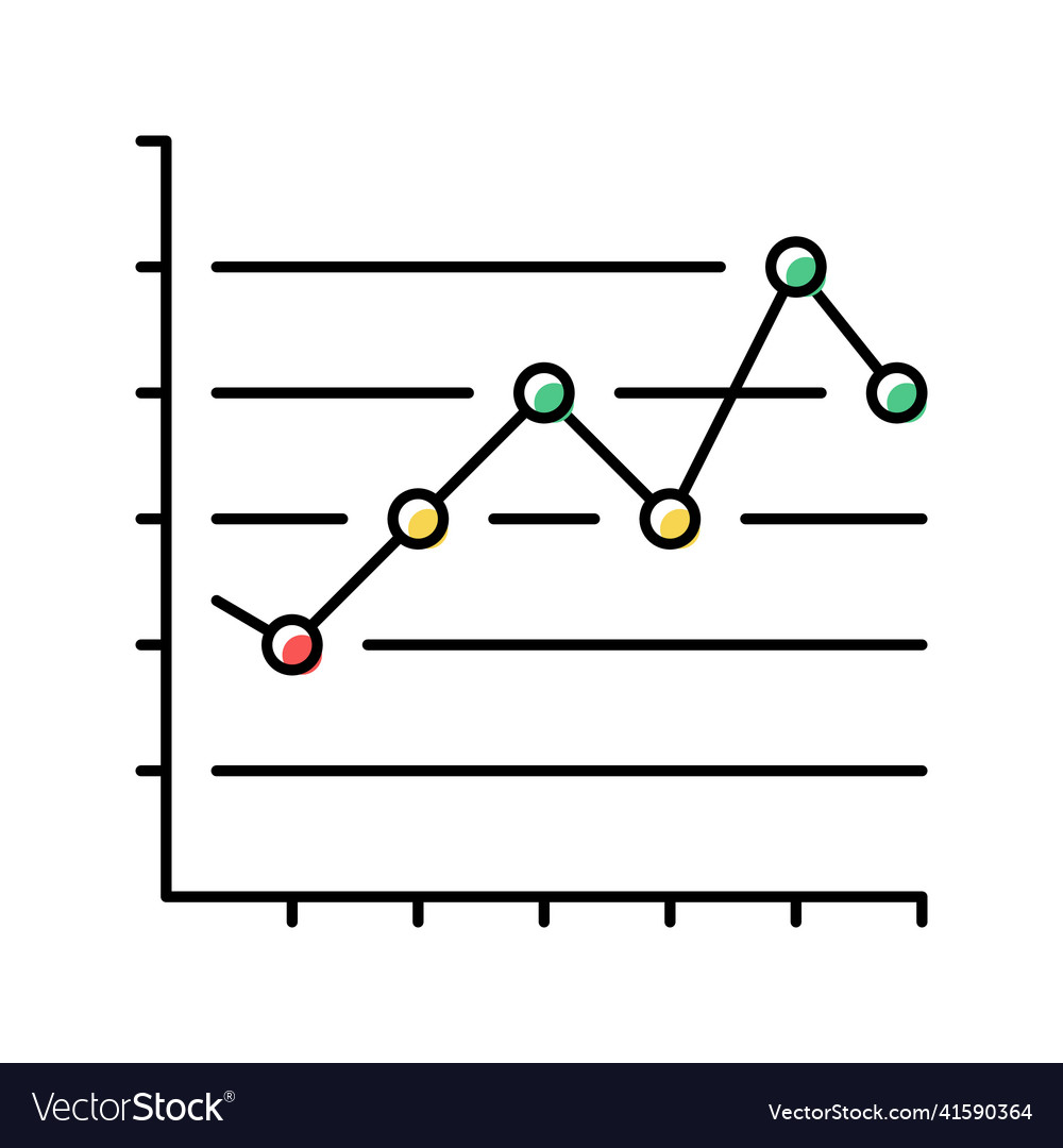 Line graph color icon Royalty Free Vector Image