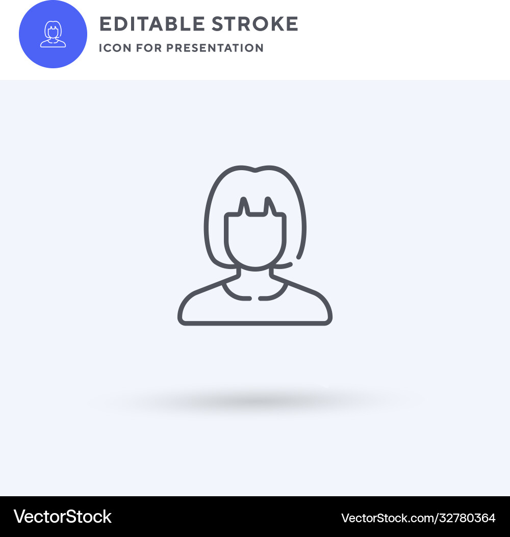 Short hair icon filled flat sign solid Royalty Free Vector