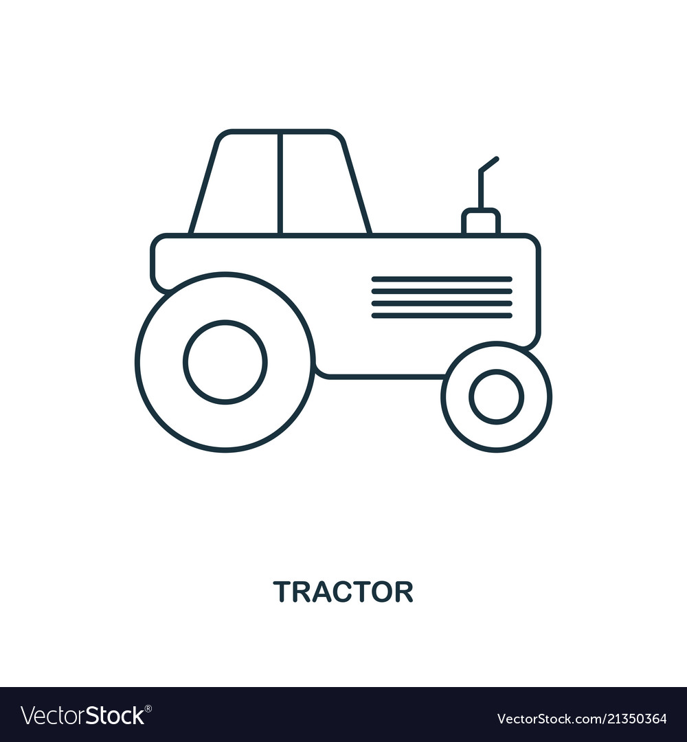Tractor icon outline style design ui Royalty Free Vector Tractor icon outline style design ui Royalty Free Vector