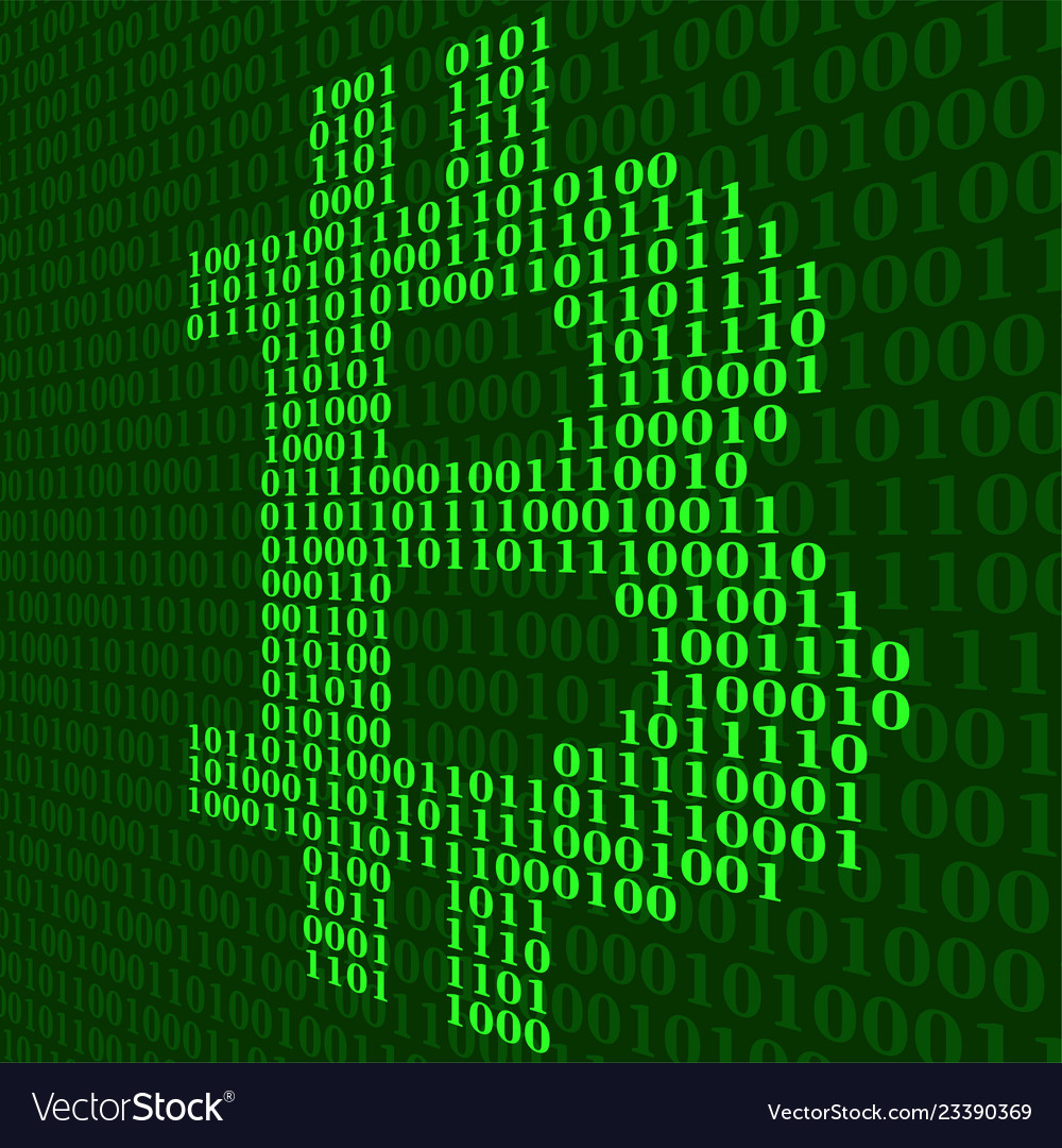 Abstract sign bitcoin of binary code Royalty Free Vector
